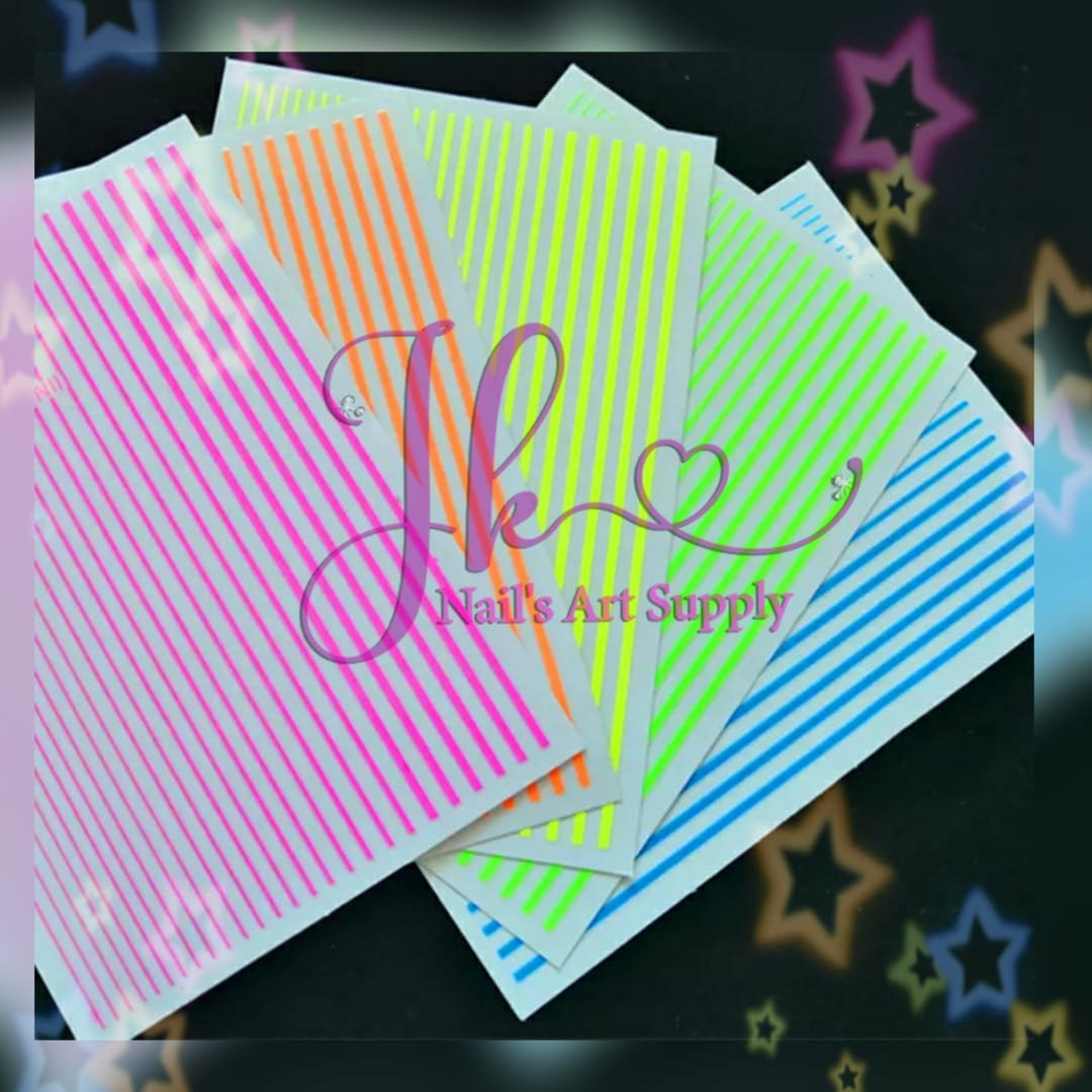Stickers de líneas Neon 5×$12 – JK Nail's Art Supply